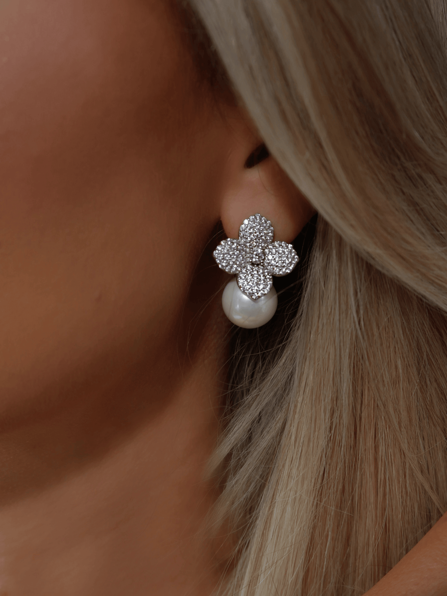 Hydrangea Earring Silver Nice Cream London