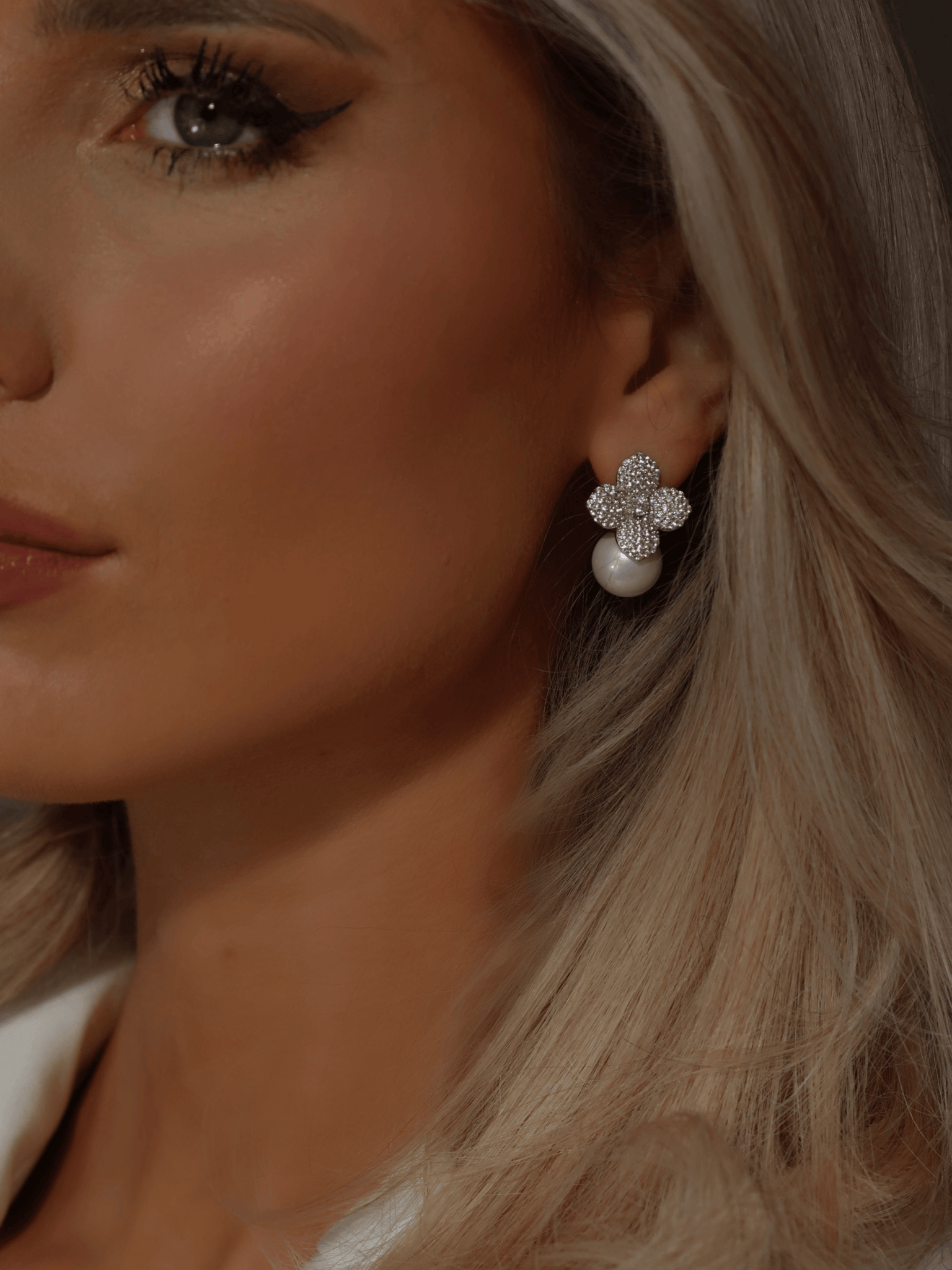 Hydrangea Earring Silver Nice Cream London